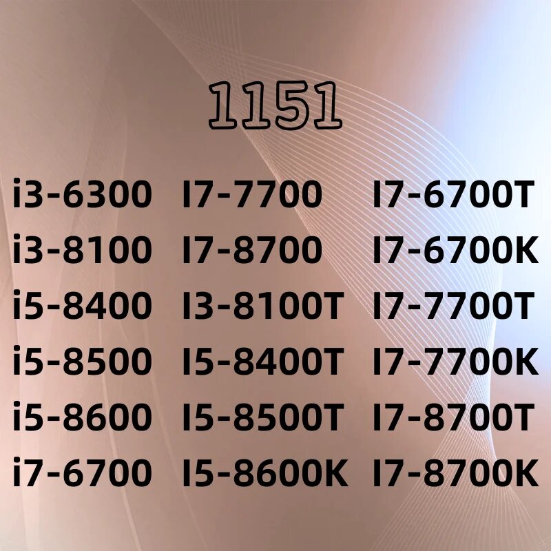 Процессор Intel i3 6300/i3 8100/i5 8400/i5 8500/i5 8600/i7 6700/i7 7700/i7 8700/i3 i5-8400T, i3-6300
