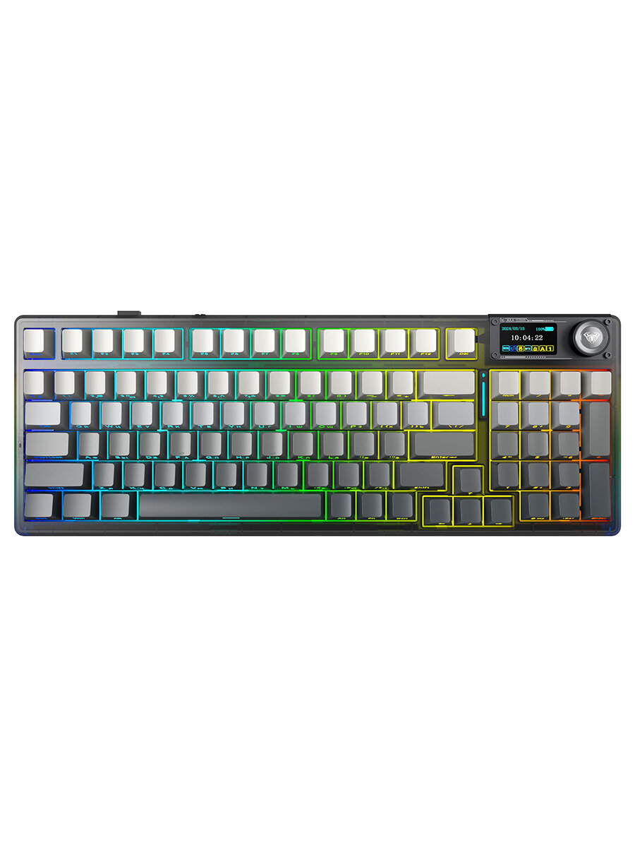 AULA F98PRO V3 Gradient Grey Leobog Caramel latte Беспроводная механическая игровая клавиатура, русская раскладка