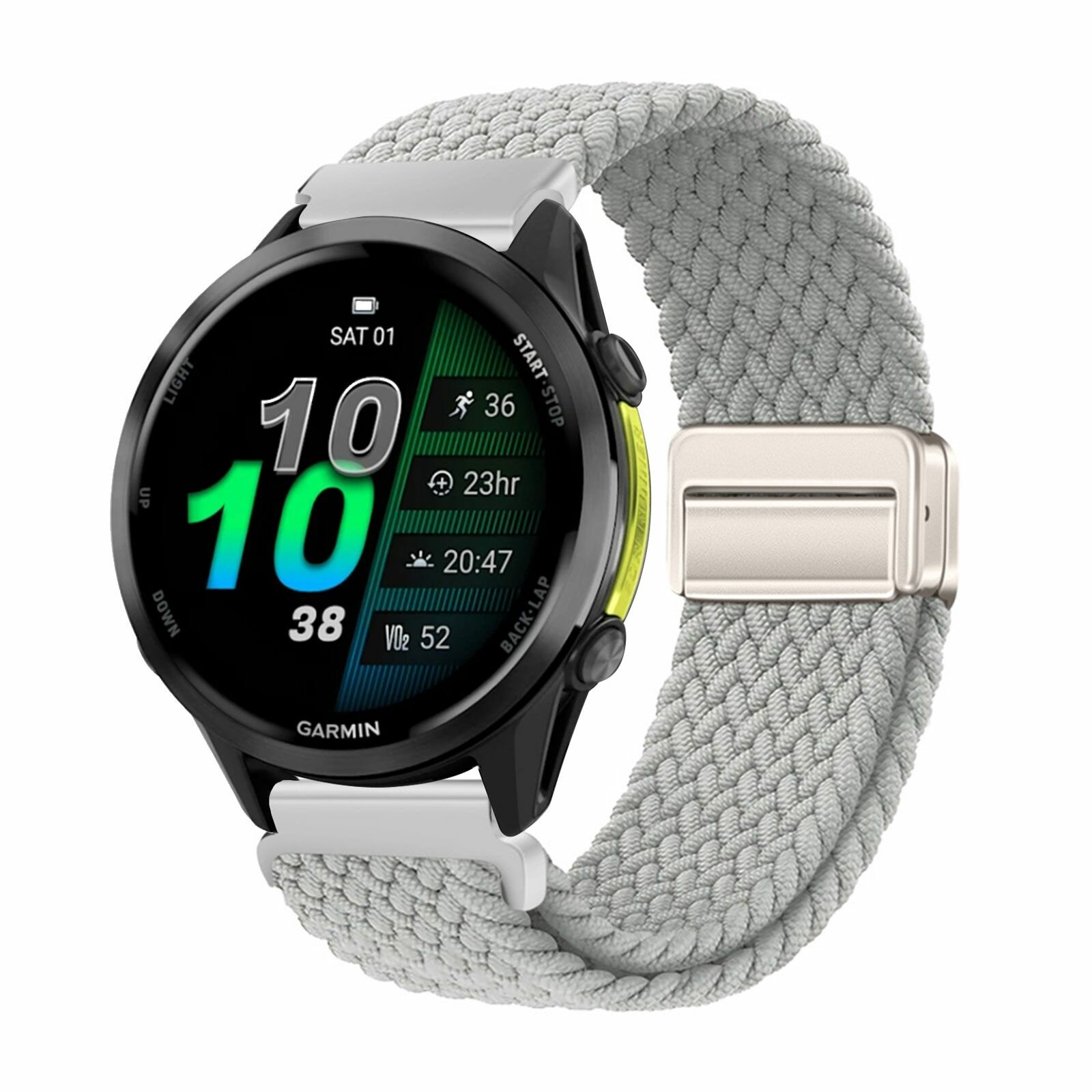 Ремешок для Garmin Forerunner 970 Quickfit 22mm, Плетеный нейлоновый спортивный магнитный ремешок для Garmin Forerunner 970 Quickfit 22mm