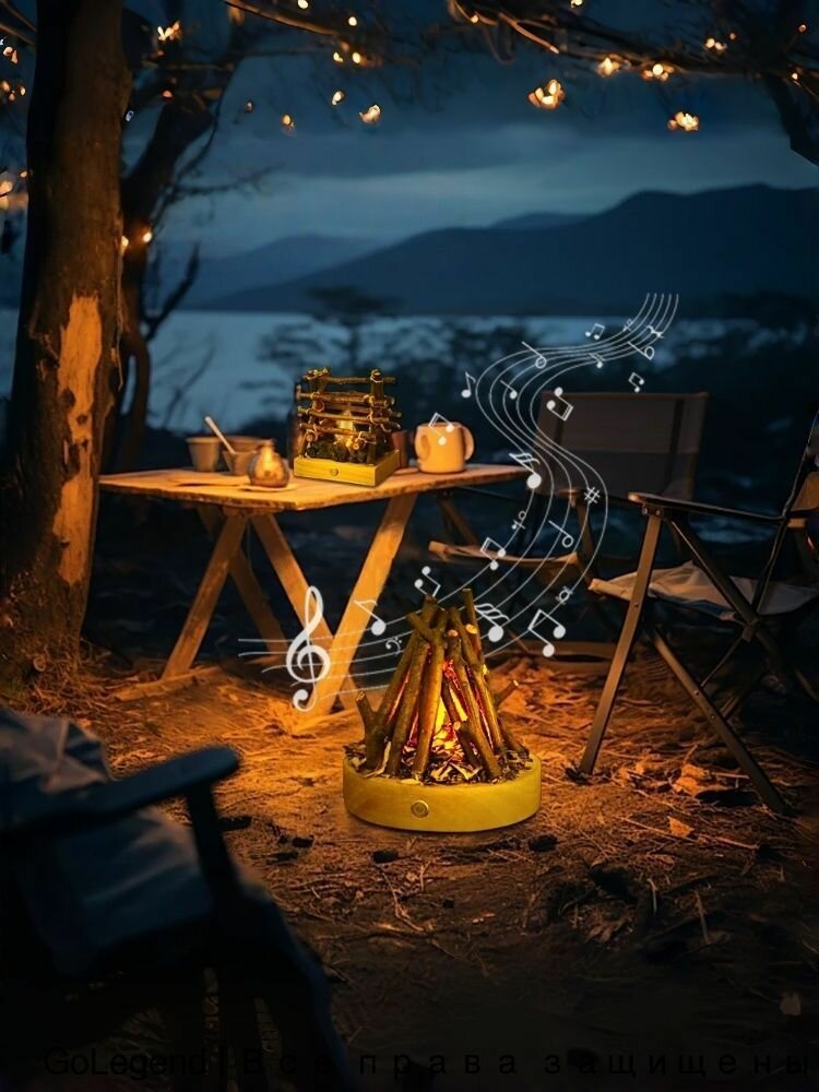 Реалистичная LED лампа-камин с эффектом пламени USB, 3 режима освещения