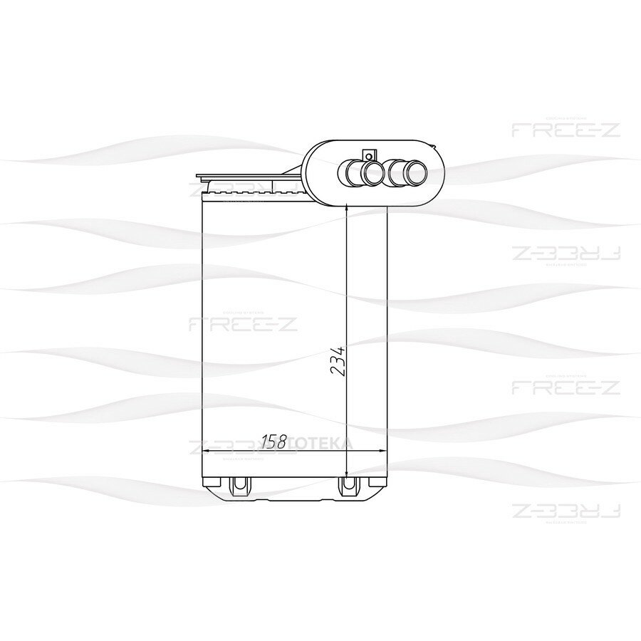 Радиатор отопителя FREE-Z KW0249 AUDI A3/TT 96->/ SKODA Octavia 96->/ VW Caddy/Golf/Bora/Passat/Polo 91->