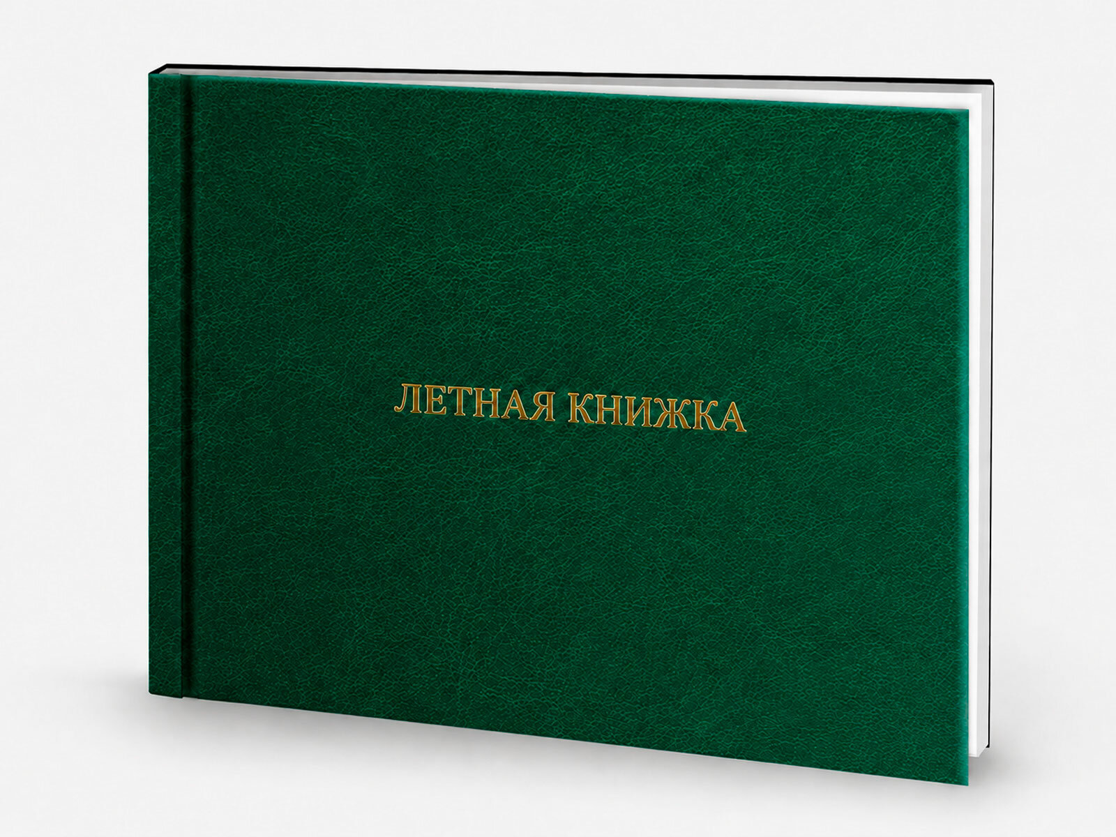 Летная книжка летчика, зеленый мрамор, бумвинил