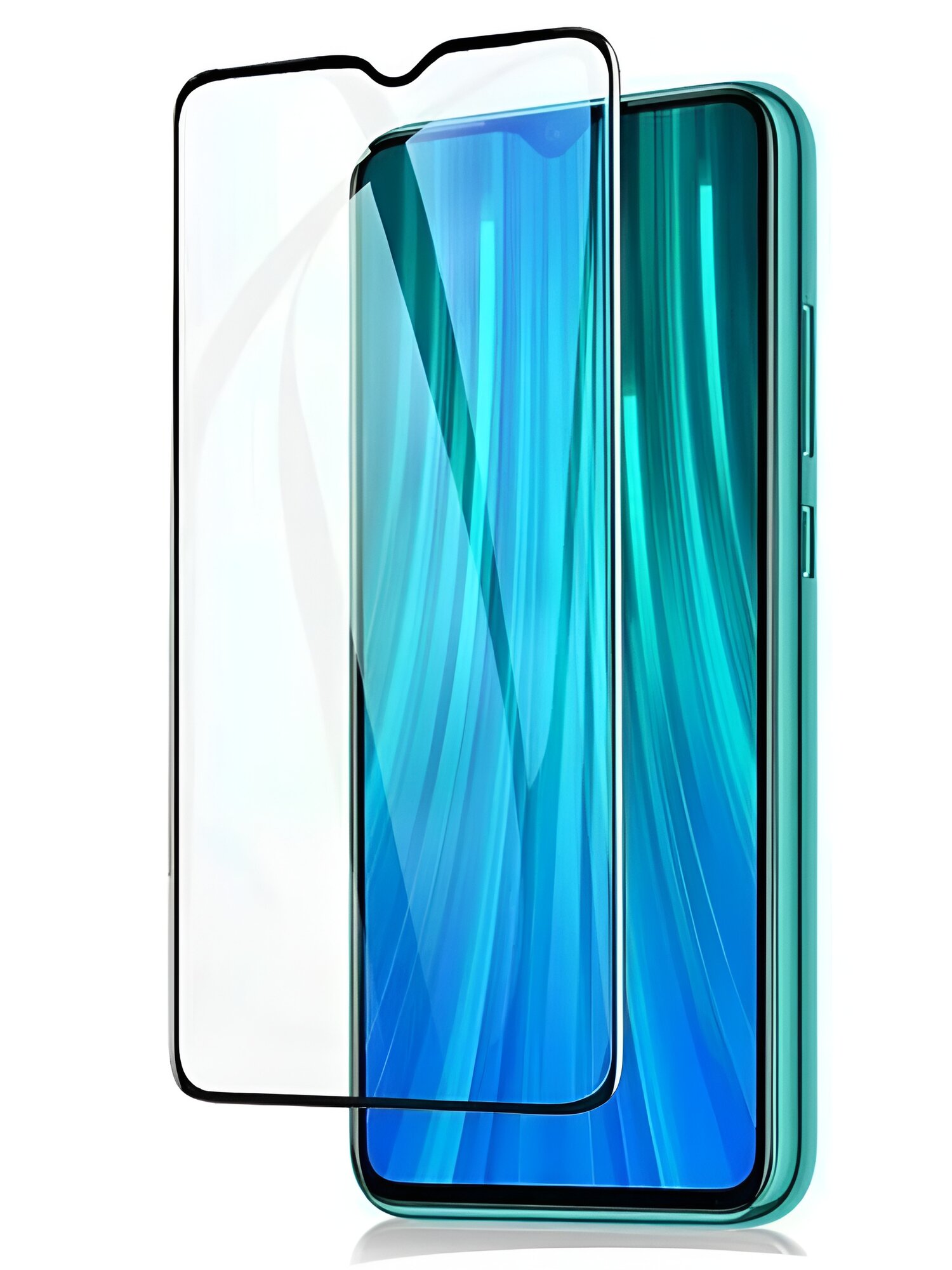 Защитное стекло 3D FullGlue для смартфона Xiaomi Redmi Note 8 (2021), черный