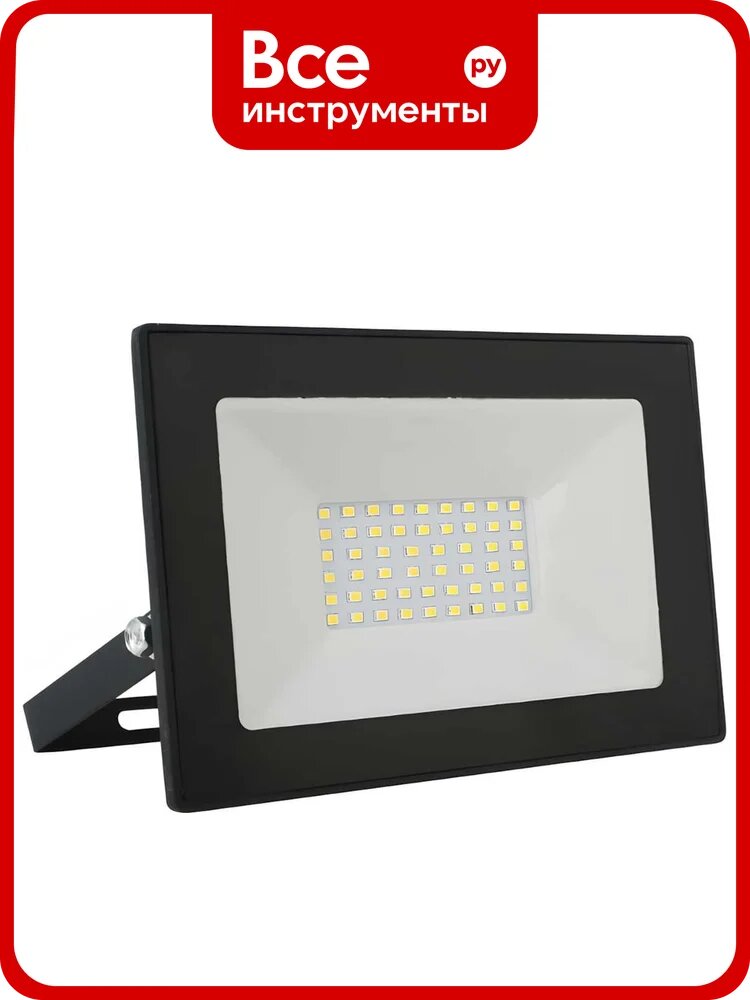Прожектор Ultraflash LED SMD, черный, 50Вт, 230В, 6500К LFL-5001 C02 12317, металлический,