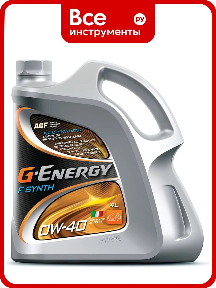 Моторное масло G-ENERGY f synth 0w-40, 4 л 2531401269