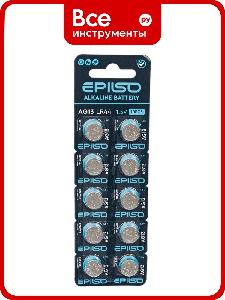 Шелочной элемент питания Epilso ag13 10bl, 357, lr44 EPB-AG13-10BC