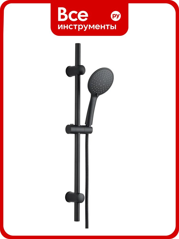 Душевой гарнитур ESKO SCS855BLACK, регулируемая высота держателя и матовый черный корпус из нержавеющей стали