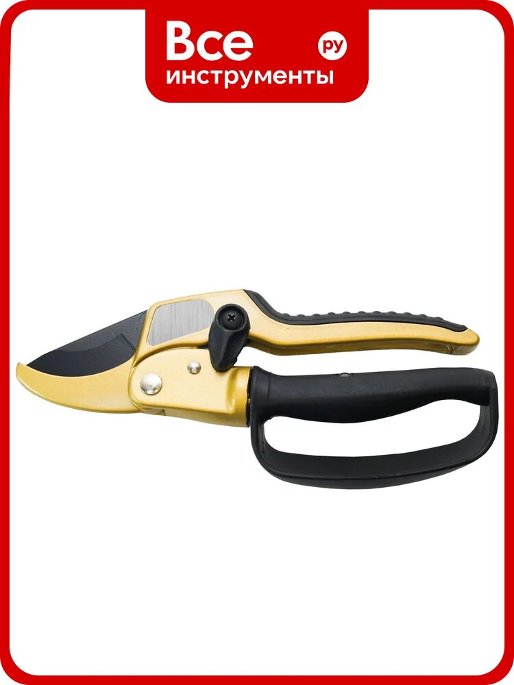 Секатор POLYAGRO Etalon 215 мм 7593430, тефлона, храповый тип привода, плоскостные лезвия из японской стали