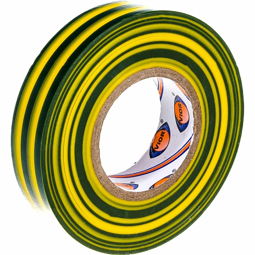 Изолента ПВХ Aviora 15 мм x 20 м желто-зеленая 305-059 — фото 1