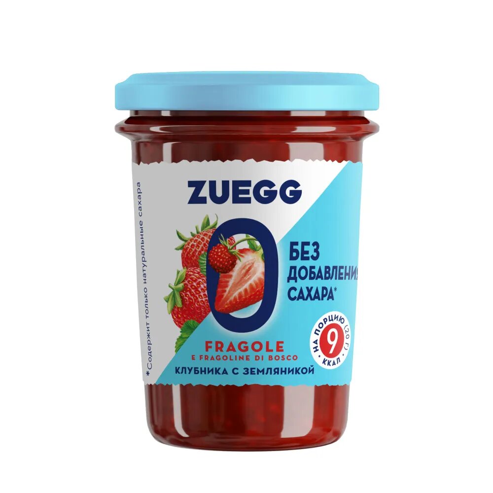 Конфитюр ZUEGG Клубника с земляникой, с пониженной калорийностью, 220 г