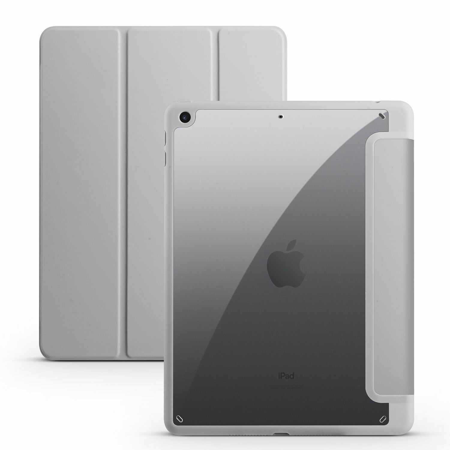 Чехол iPad 5 (2017) / iPad 6 (2018) 9.7" с держателем для Apple Pencil (PC) дымчатый серый