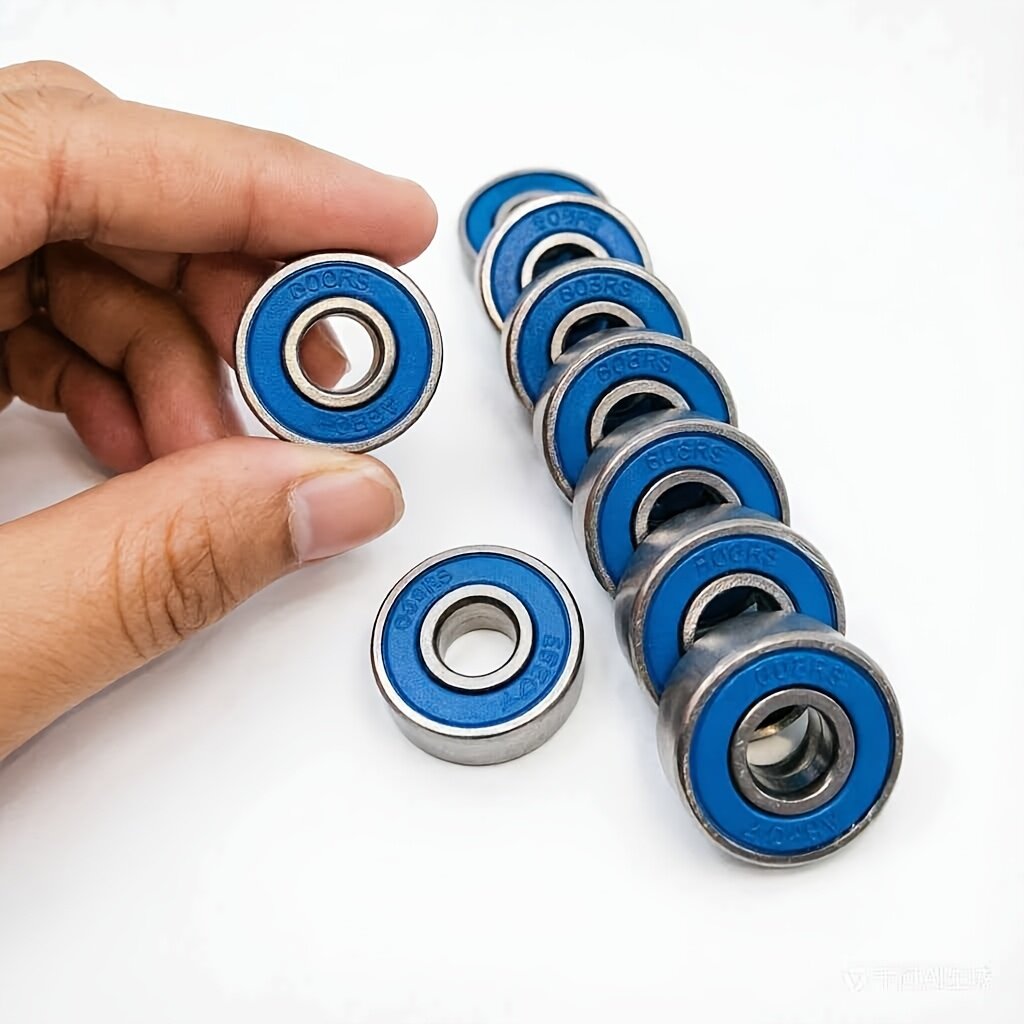 10 шт. синие подшипники 608RS 8x22x7mm, глубокие канавки, высокоскоростные прецизионные, с двойным резиновым уплотнением для скейтбордов, лонгбордов, самокатов, роликовых коньков, спиннеров