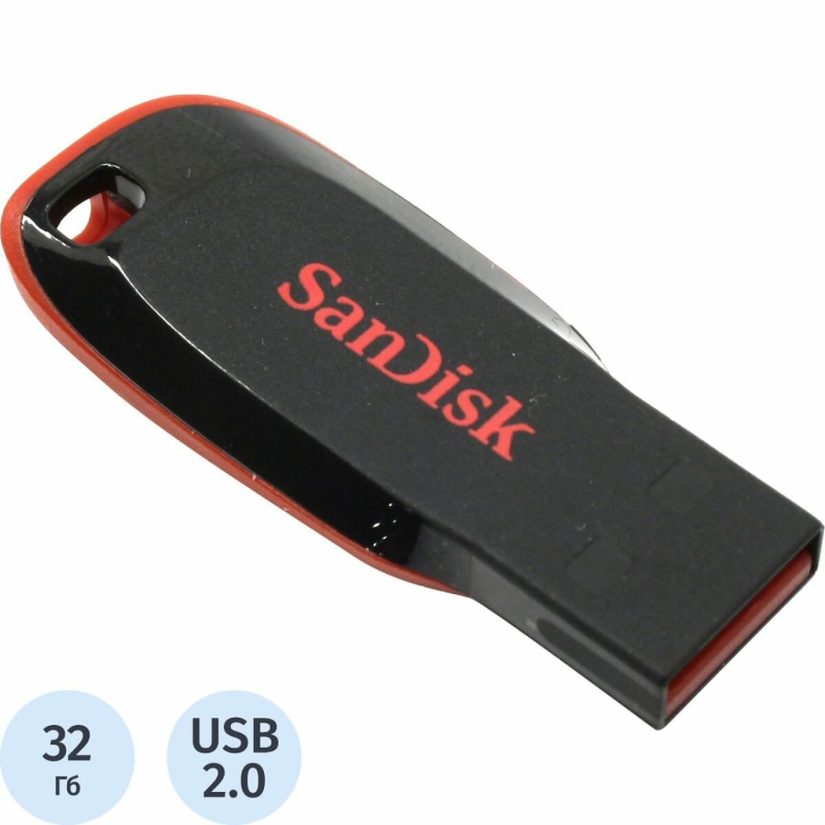 Флеш-память USB 32Gb SanDisk Cruzer Blade, черный и красный (SDCZ50-032G-B35)