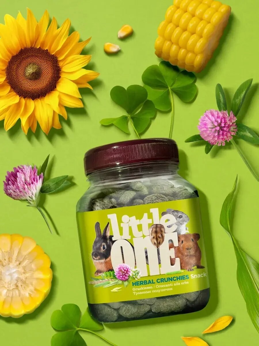 Лакомство LITTLE ONE для грызунов травяные подушечки, 6 штук по 100 г