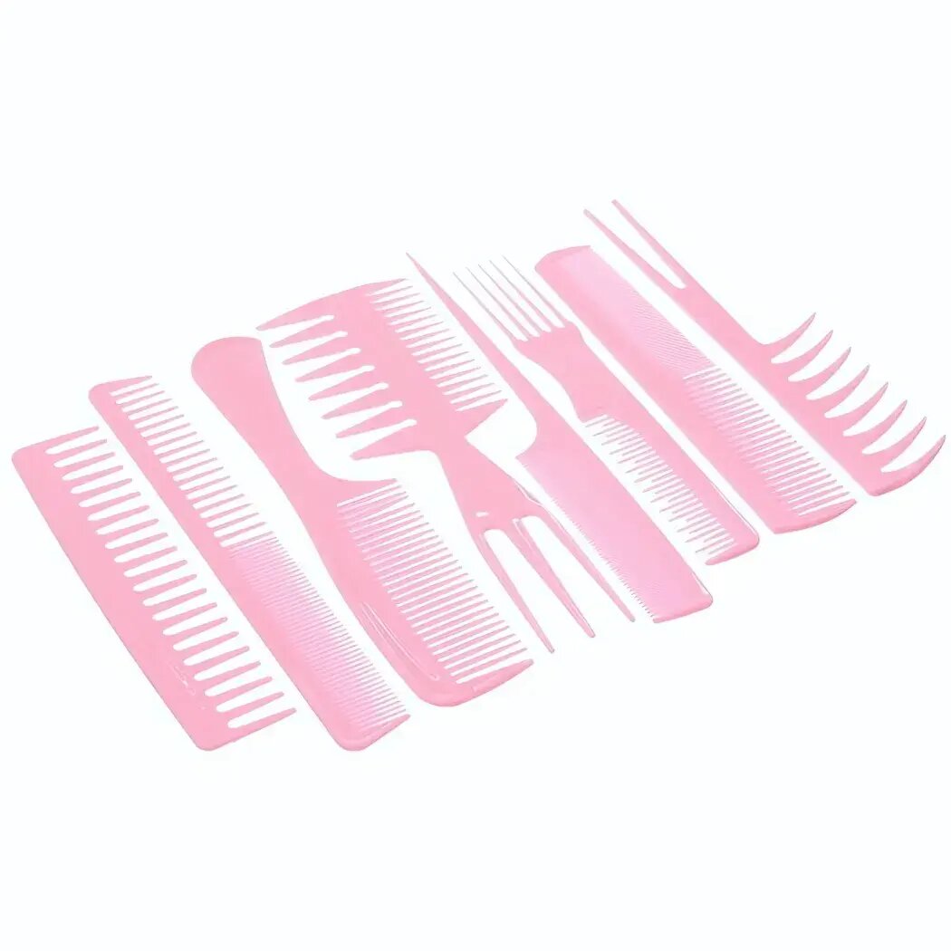 Набор расчесок «Beauty - Mix» 8 шт, пластик, розовый, для укладки и ухода за волосами