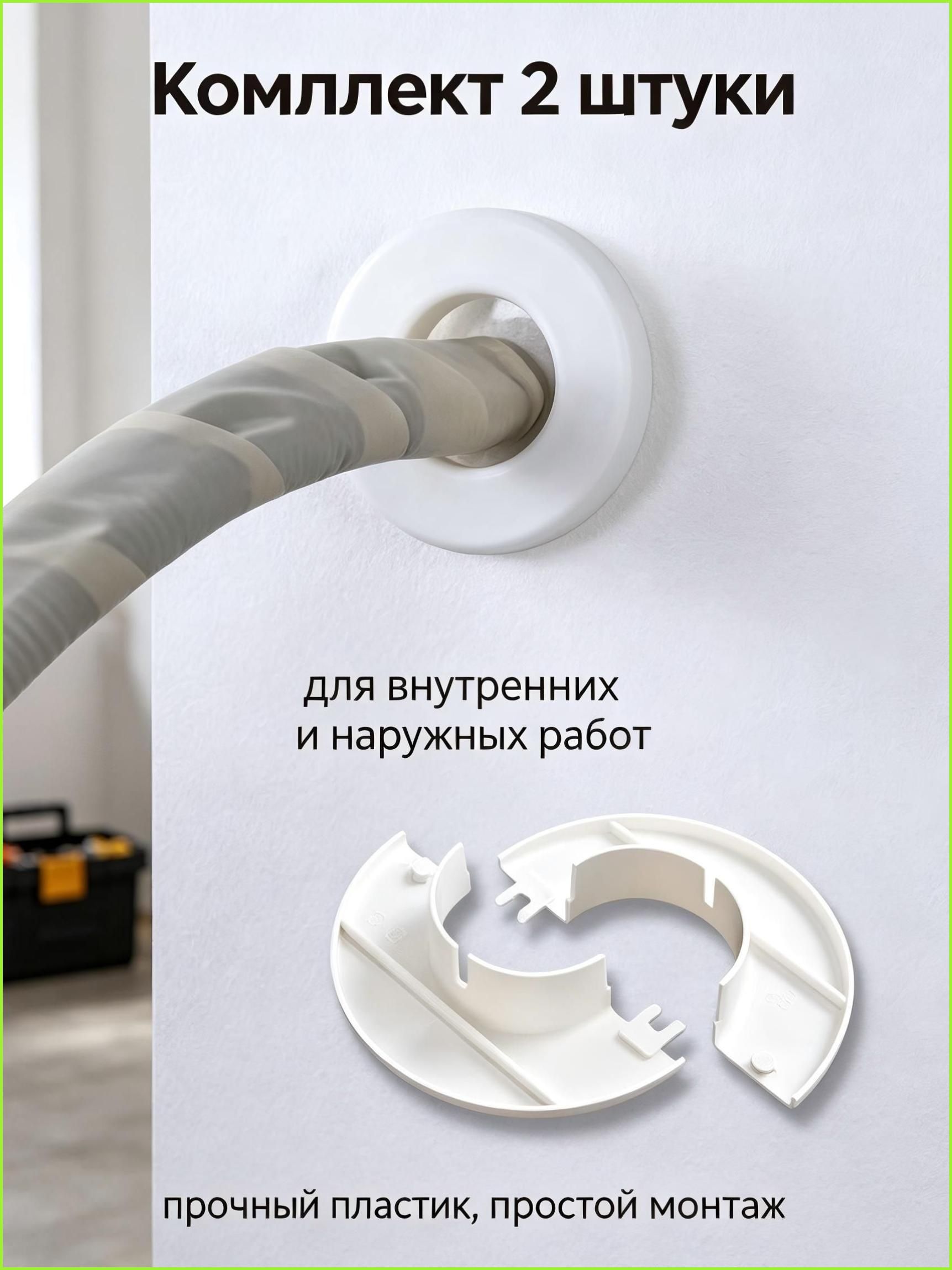 Декоративное разъемное кольцо для трубы кондиционера, обрамление отверстия 4656 мм, комплект 2 шт