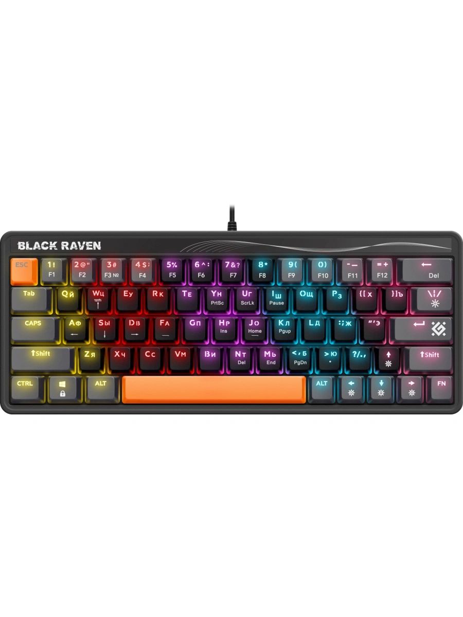 Клавиатура Defender GK-417 механическая черный USB for gamer LED (45414) каб:1.5м