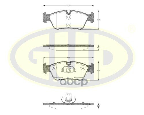 Колодки тормозные передние колодки ПЕР BMW E46 1.6I-2.8I/1.8D/2.0D 98-/Z3 1.8-2.8 95-03 ECO-LINE G.U.D арт. GBP880133