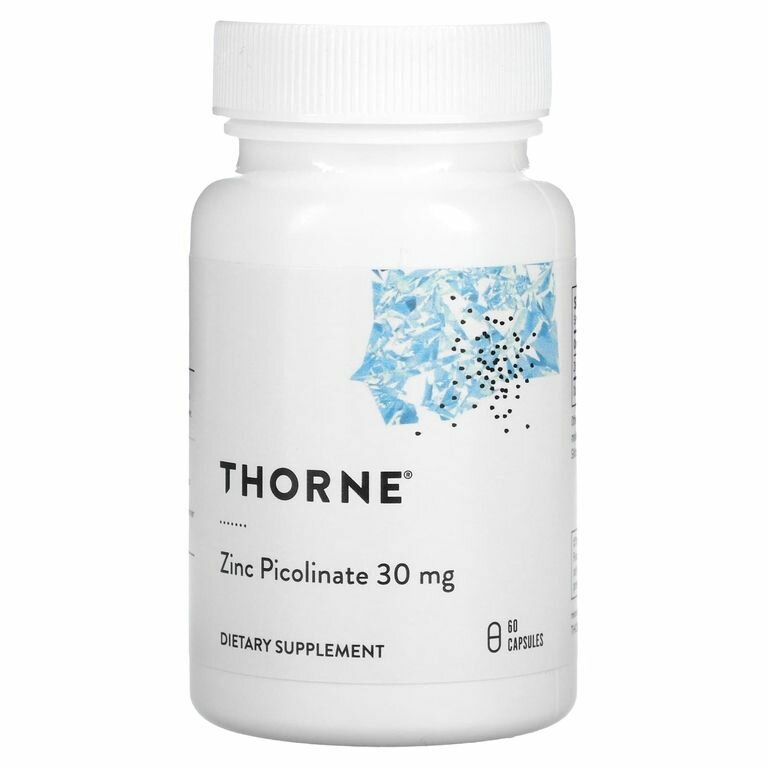 Thorne Research, Цинк пиколинат, 30 мг, Zinc Picolinate, 60 капсул