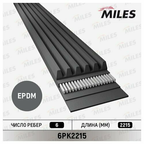 Ремень поликлиновый MILES 6PK2215