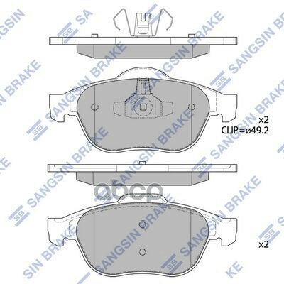 Тормозные колодки (передние), применяется на Renault Scenic II, артикул SP1802. Sangsin brake арт. SP1802