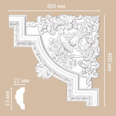 Угол Decomaster DP8053А В400хШ400хД30 мм / Декомастер.