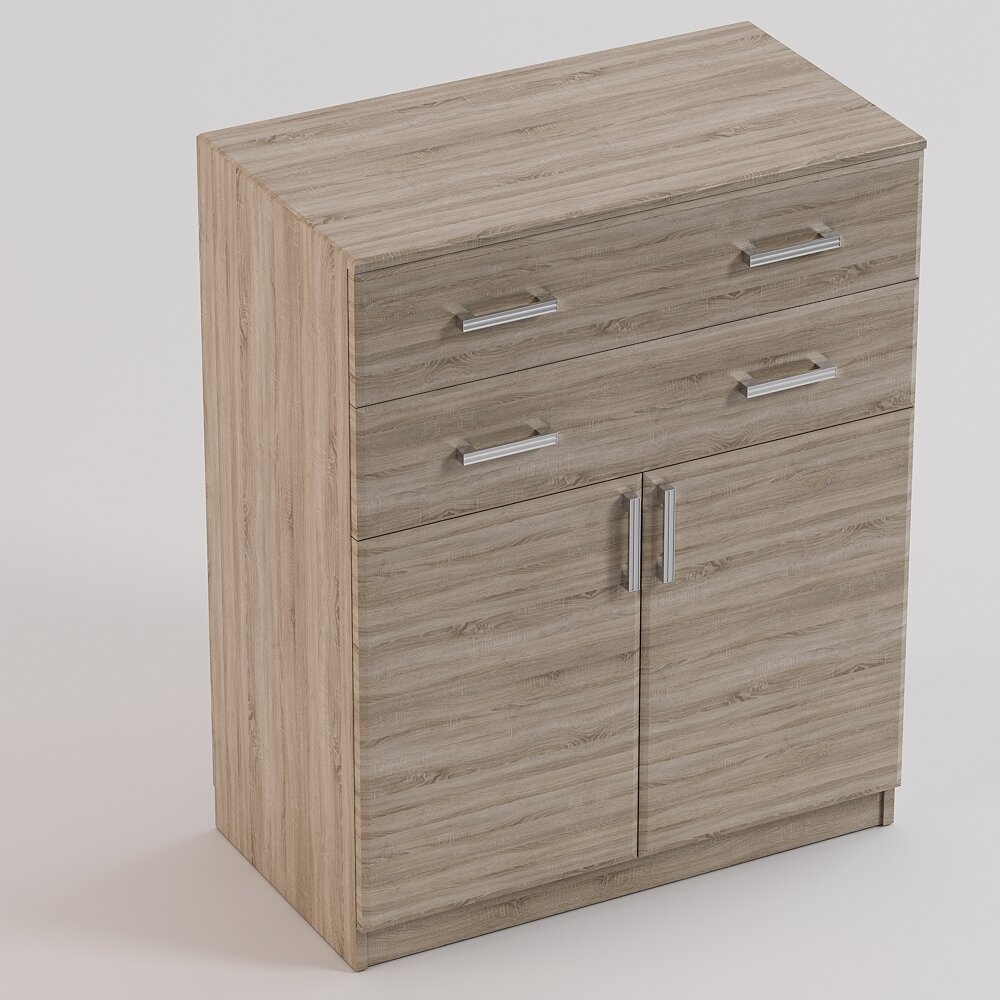 Тумба ТМ-49 (ШхГхВ) (800х420х1006)мм, 39 кг, дуб сонома, 2 ящика, 2 дверки, "Колизей мебель"