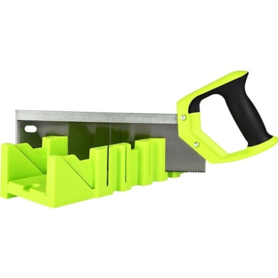 Стусло пластиковое с пилой Deli Tools 300мм Deli DL580900 пильное полотно из стали 65Mn, прорезиненная двухкомпонентная ручка