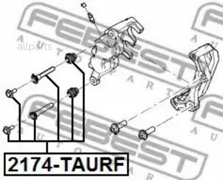 FEBEST 2174-TAURF Втулка направляющая суппорта тормозного переднего комплект