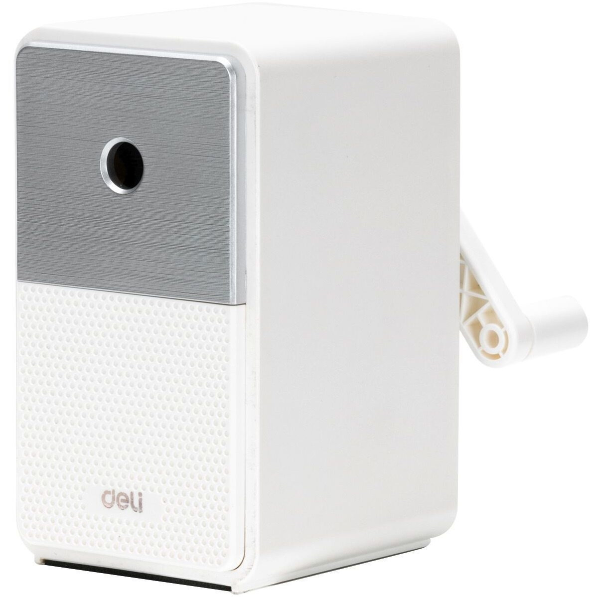 Точилка для карандашей Deli 71160White, пластик, одно отверстие, белая