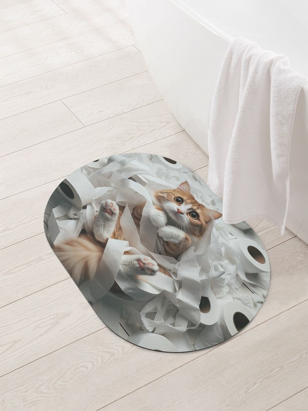 Коврик JoyArty для ванной и туалета "Кот хулиган" 58x38 см