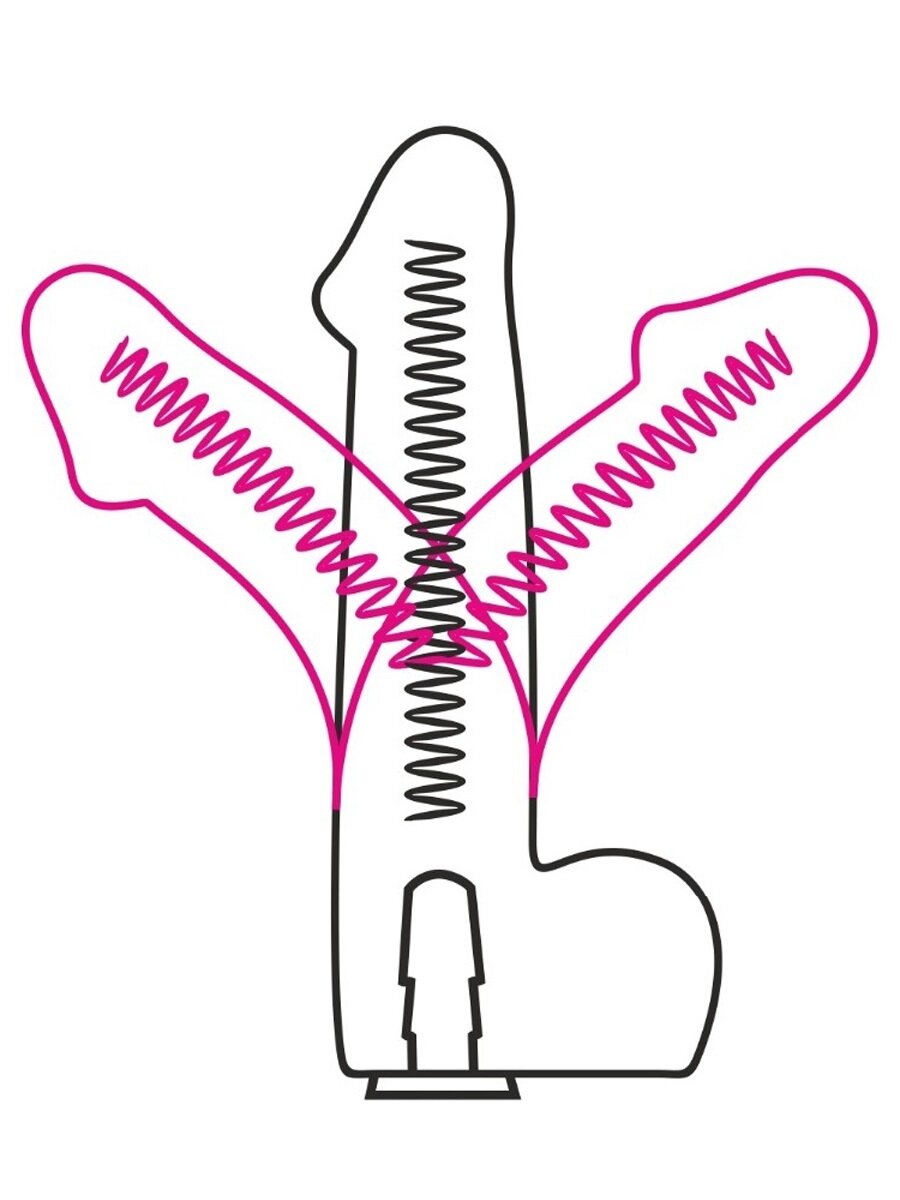 Насадка фаллоимитатор "FLEX&FIX" на страпон харнесс, с коннектором для соединения с поясом, 15.5cm