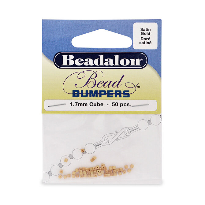 Бусина-разделитель силиконовая, 1.7мм, кубик, Beadalon Bead Bumpers, золотисто-бежевый, 50 шт.