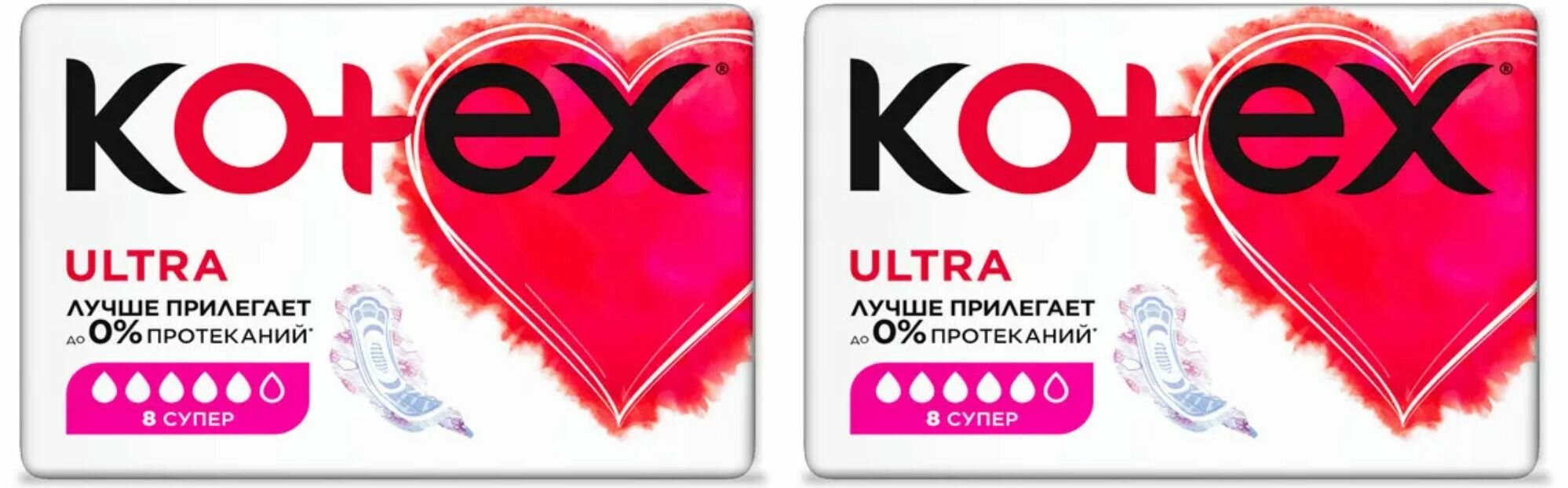 Kotex Прокладки гигиенические, Ultra Super Dry, 8шт/2уп