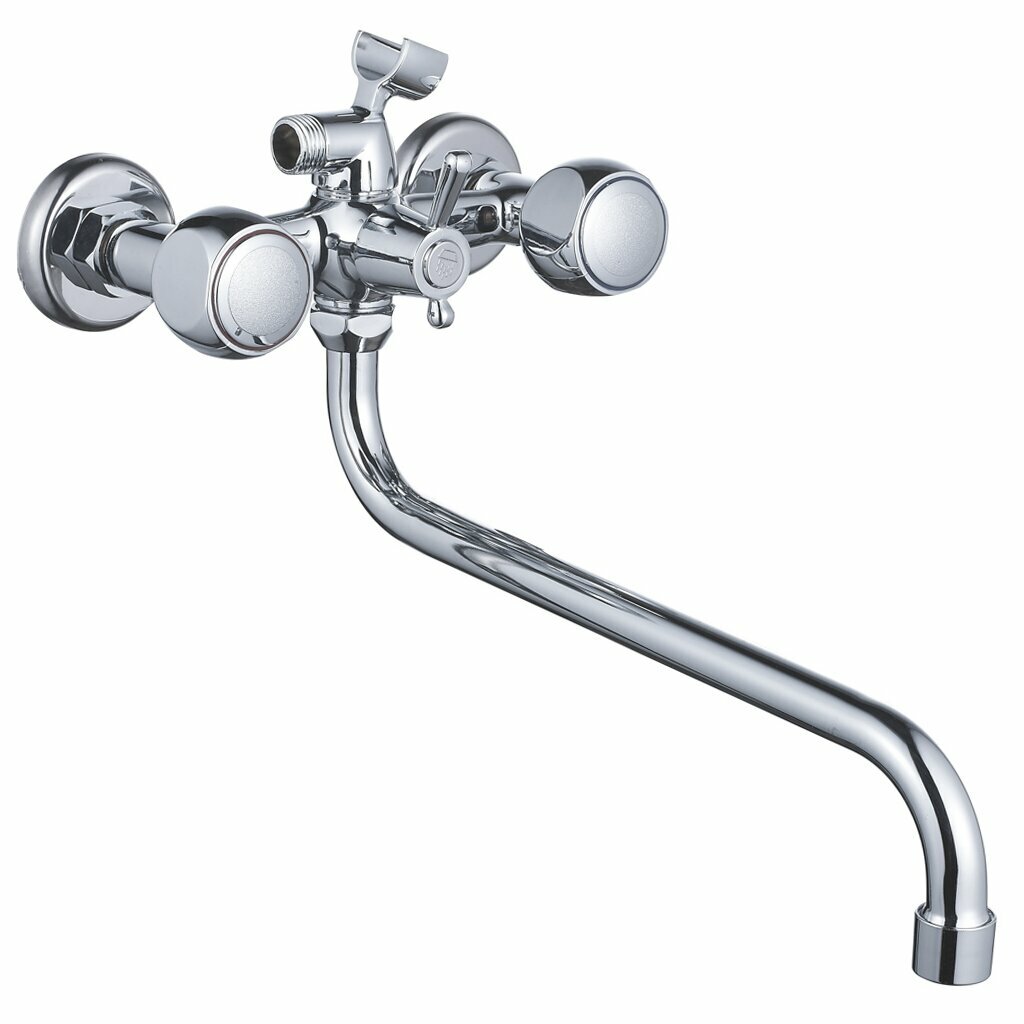 Смеситель для ванны с душем с длинным изливом, кран в ванную, Эверест