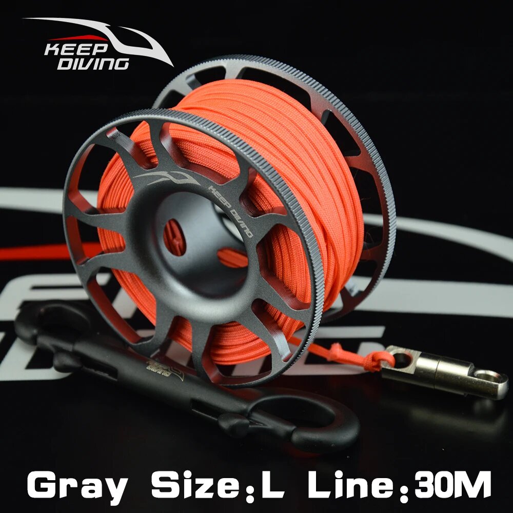 Катушка для дайвинга KEEP DIVING Gray, 30м, оранжевый цвет