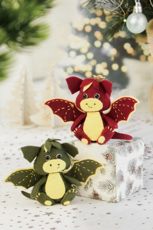 Набор для шитья Перловка #ПВД-10 Дракончик Боня и дракоша Ляля, 12 см