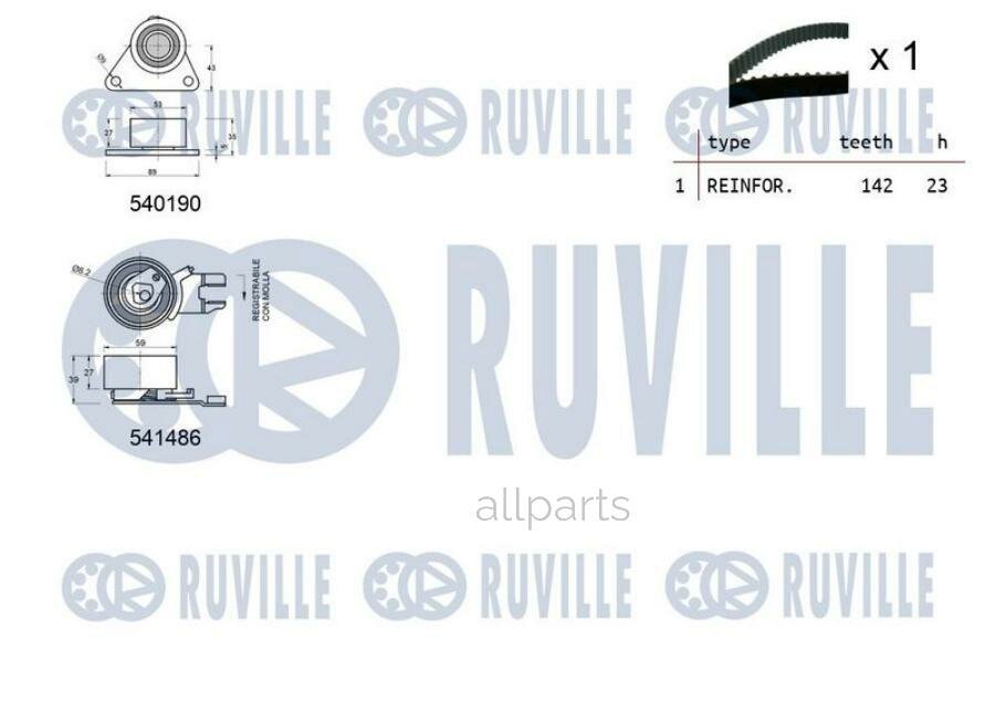 RUVILLE 550364 Ремень ГРМ к-кт