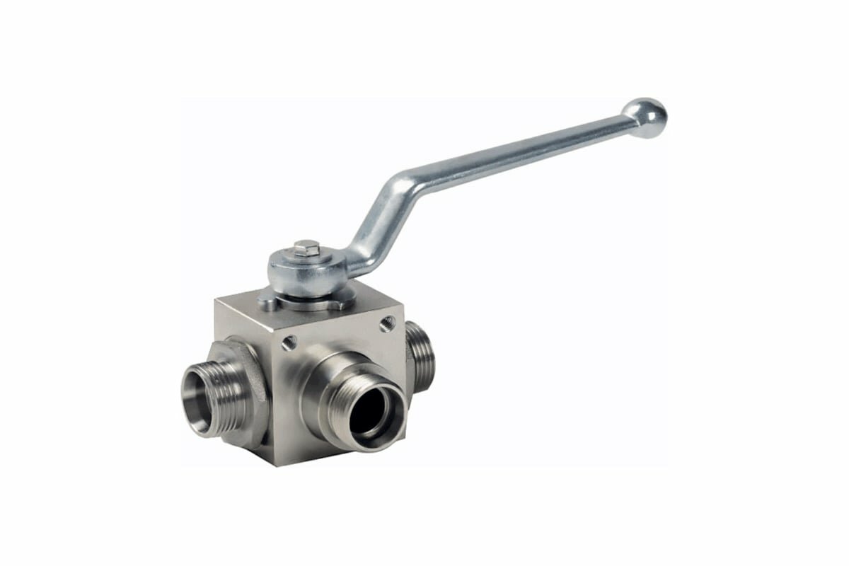 Гидравлический шаровый трехходовой кран TITAN LOCK DN 6 (1/4') сталь TLHYD3V1/4M