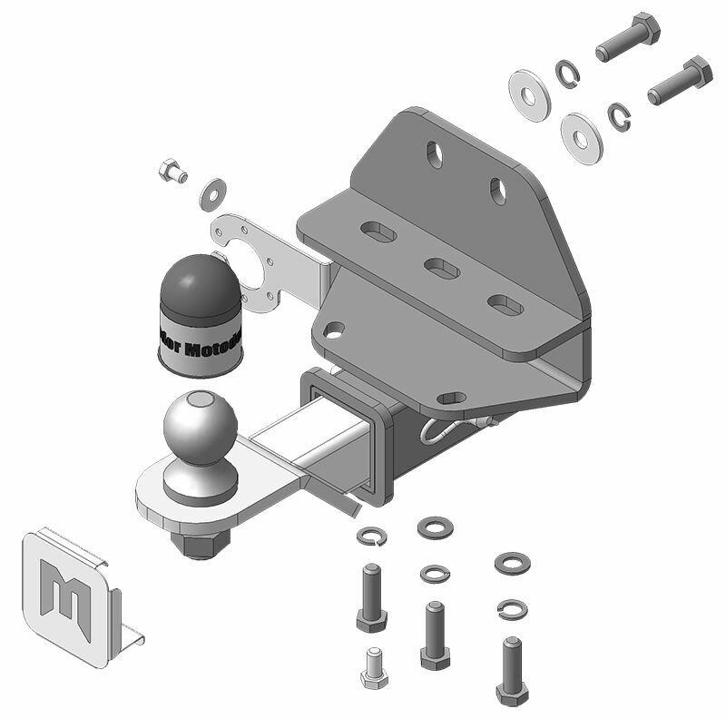 Фаркоп Motodor для Toyota Land Cruiser 300 c 2021 г. (хром. Шар) 92525-E