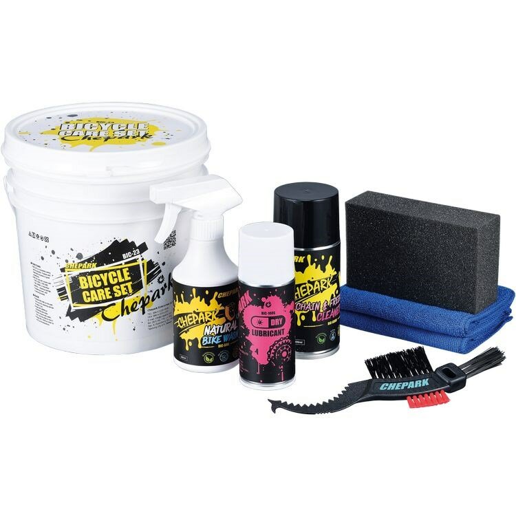 Набор для ухода Chepark BIC-23, очистители, ведро с губкой, щеткой и полотенцами из микрофибры