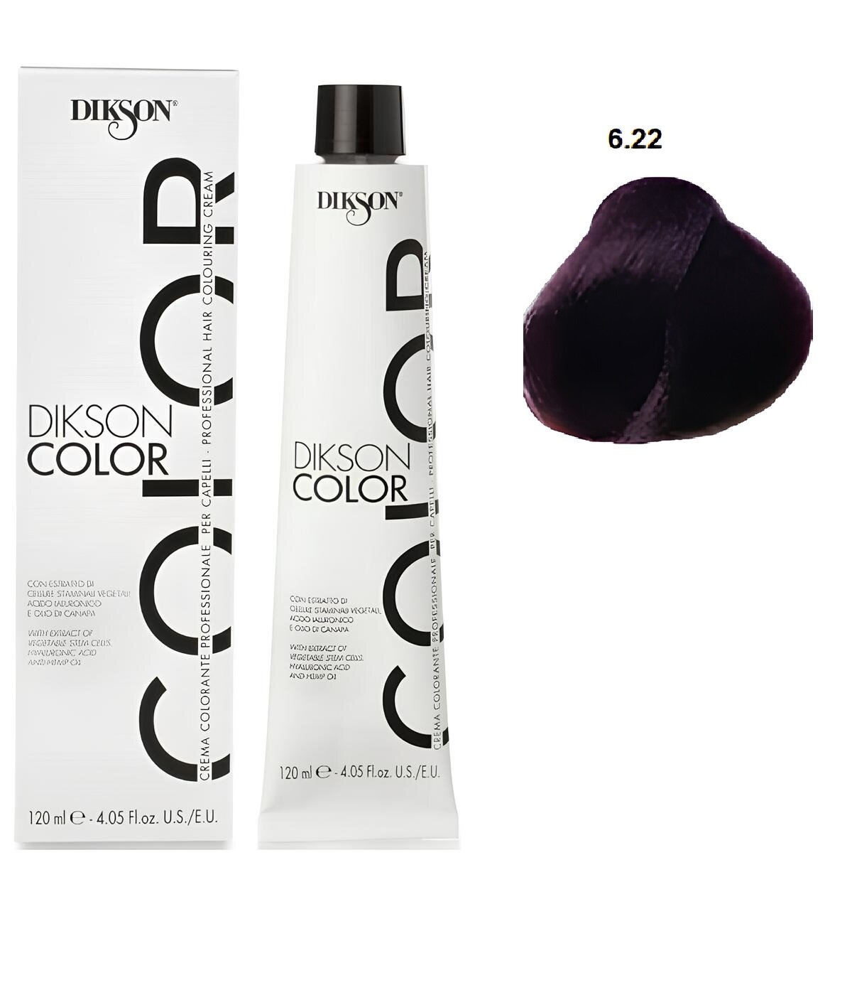 Краска для волос DC 6/22 тёмно-русый фиолетовый насыщенный Dikson Biondo Scuro Viola Intenso, 120 мл