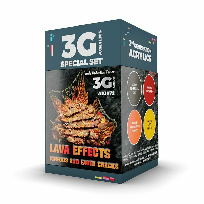 Набор красок AK Interactive Wargame Color Set Lava Effects