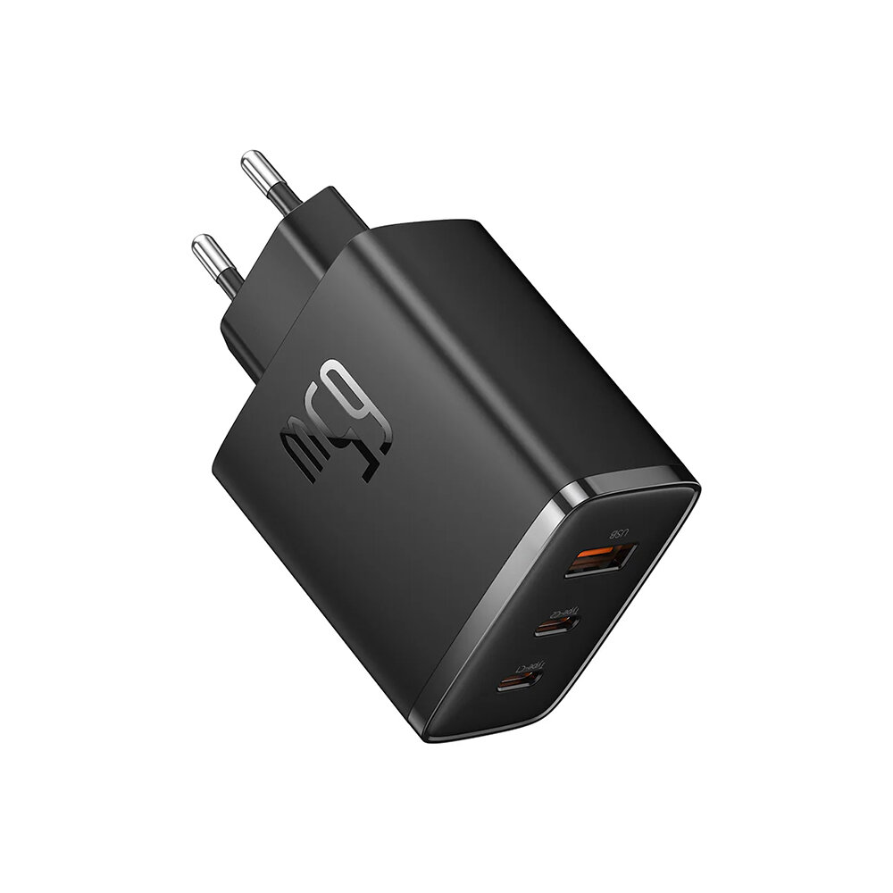 BASEUS Быстрое зарядное устройство Baseus Cube Pro 2 x USB-C + USB, 65W GaNчерное CCXFK65CE