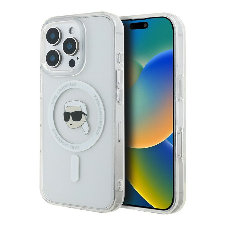 Karl Lagerfeld чехол для iPhone 16 Pro Max, PC/TPU NFT Karl прозрачный (MagSafe)
