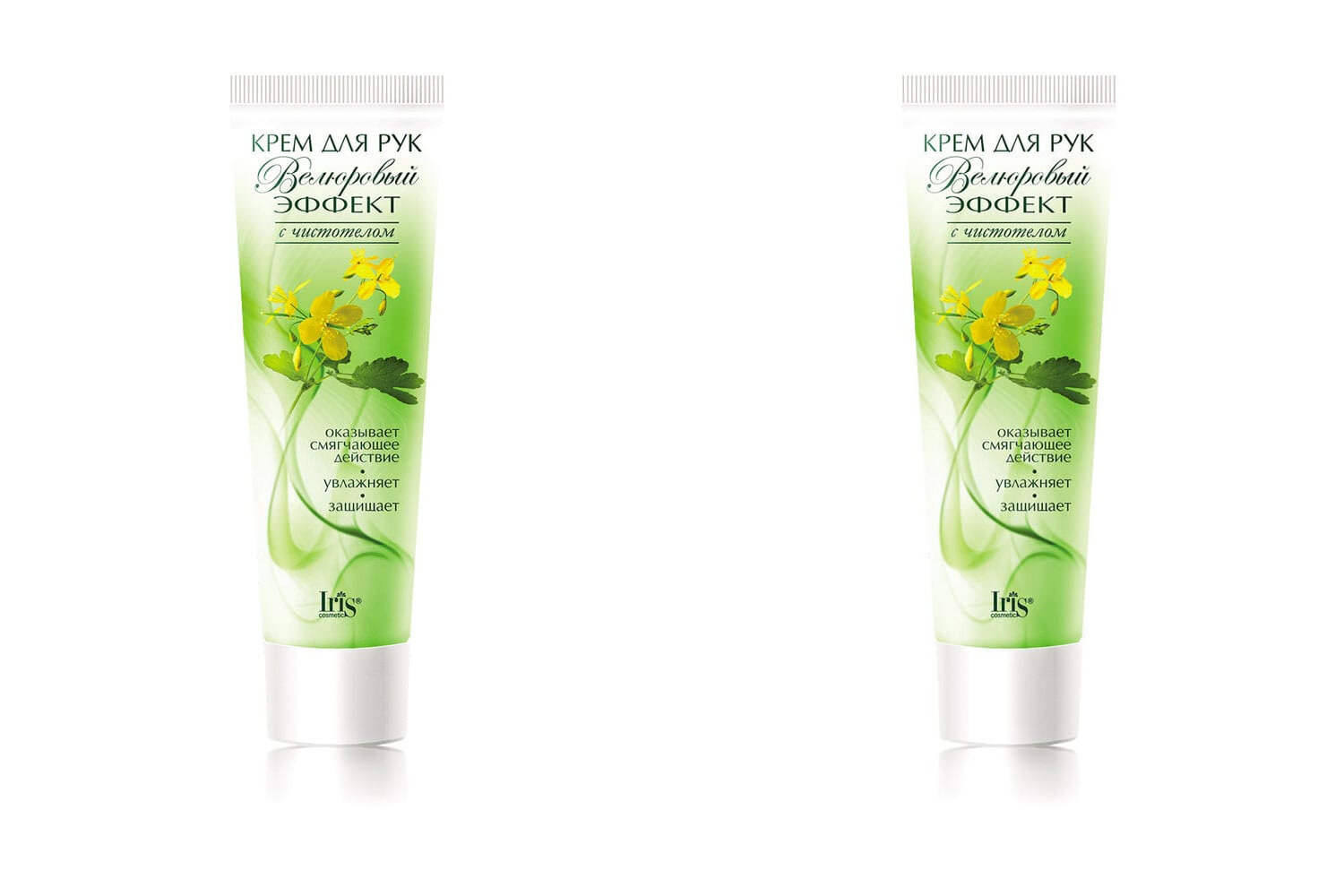 Iris cosmetic Крем для рук Велюровый эффект с Чистотелом увлажняющий, 100 мл, 2 шт
