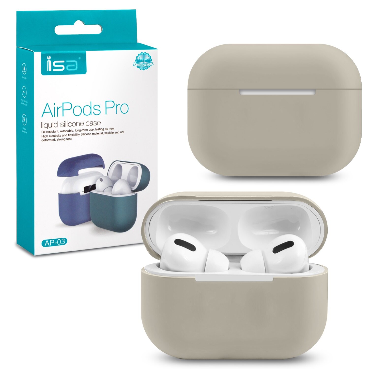 Чехол Apods Pro Silicon Case ISA Stone (IS132146)