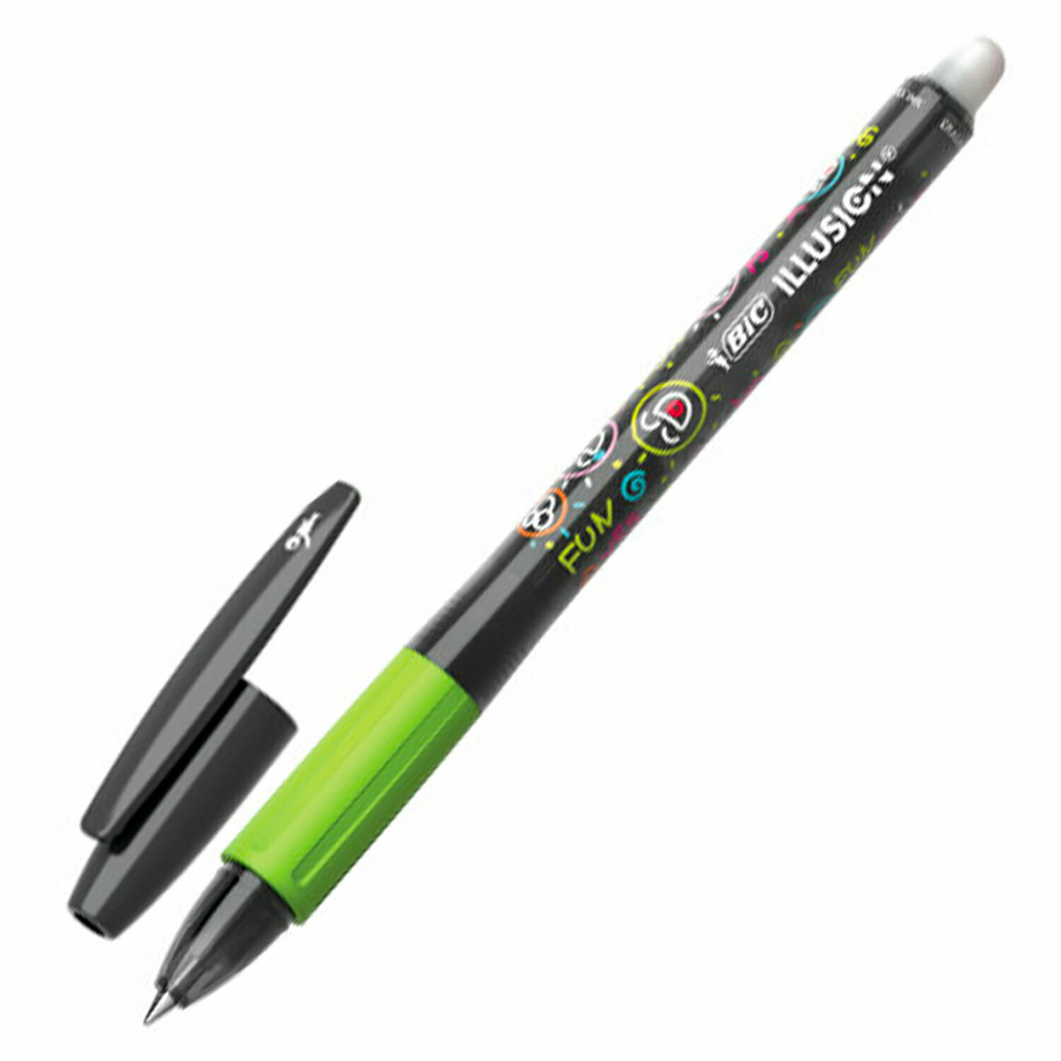 BIC Ручка стираемая гелевая с грипом Gelocity Illusion черная, линия 0,3 мм 516523