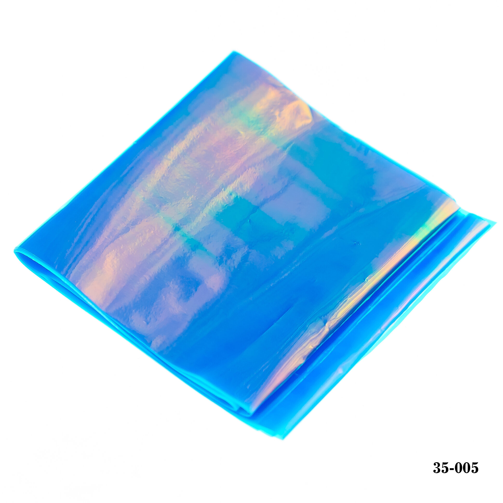 Фольга Битое стекло для декора, дизайна, творчества и nail art Hanami, голубой хамелеон 1м.