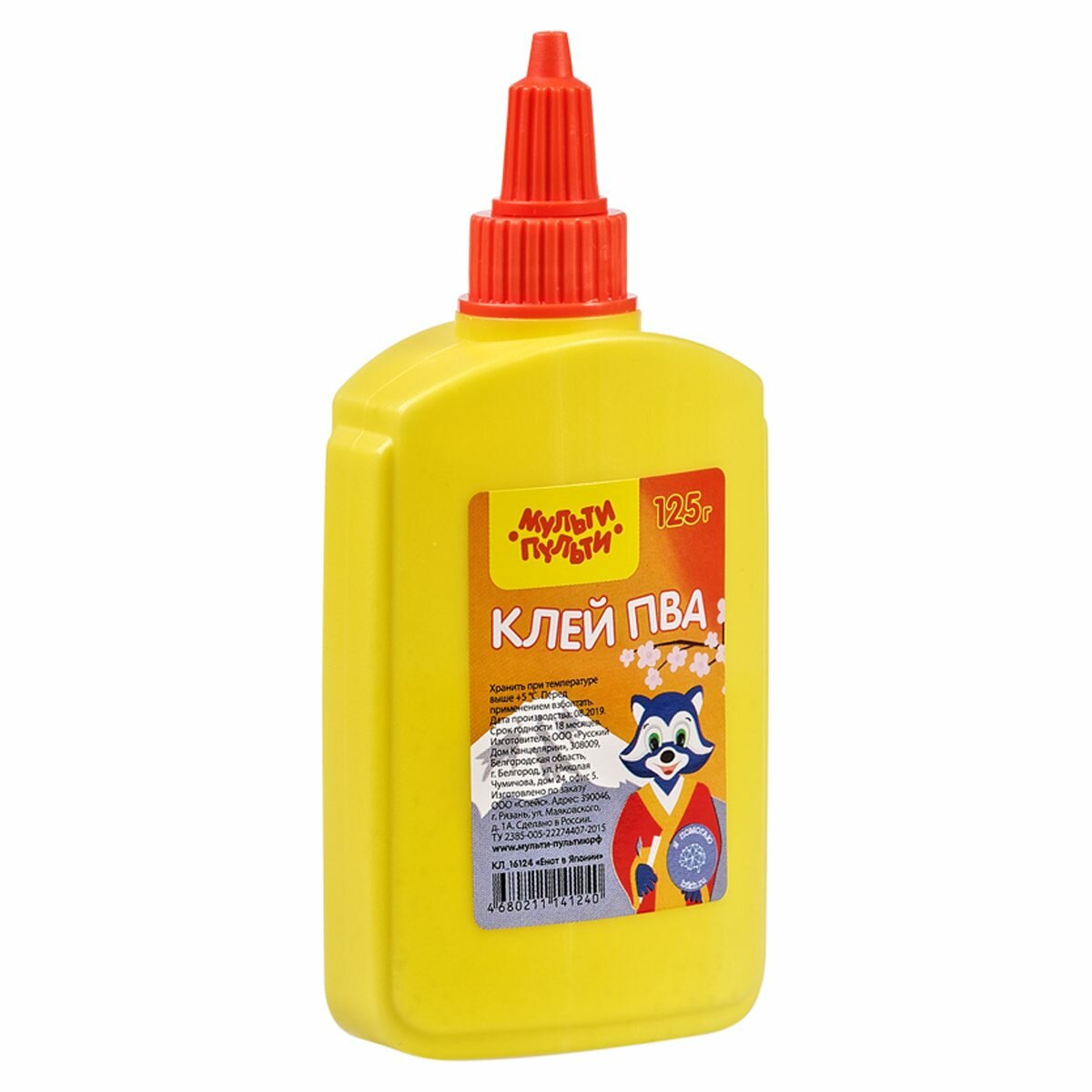 Клей ПВА Мульти-Пульти "Енот в Японии", 125г (КЛ_16124), 10шт.